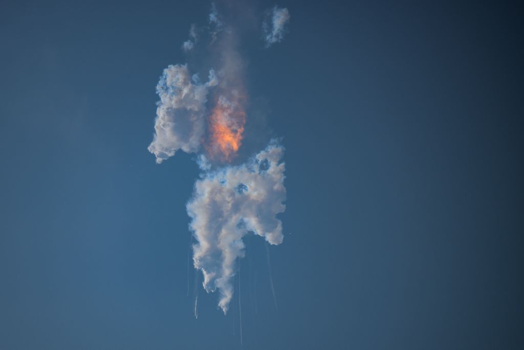 Portrait of a rocket on fire