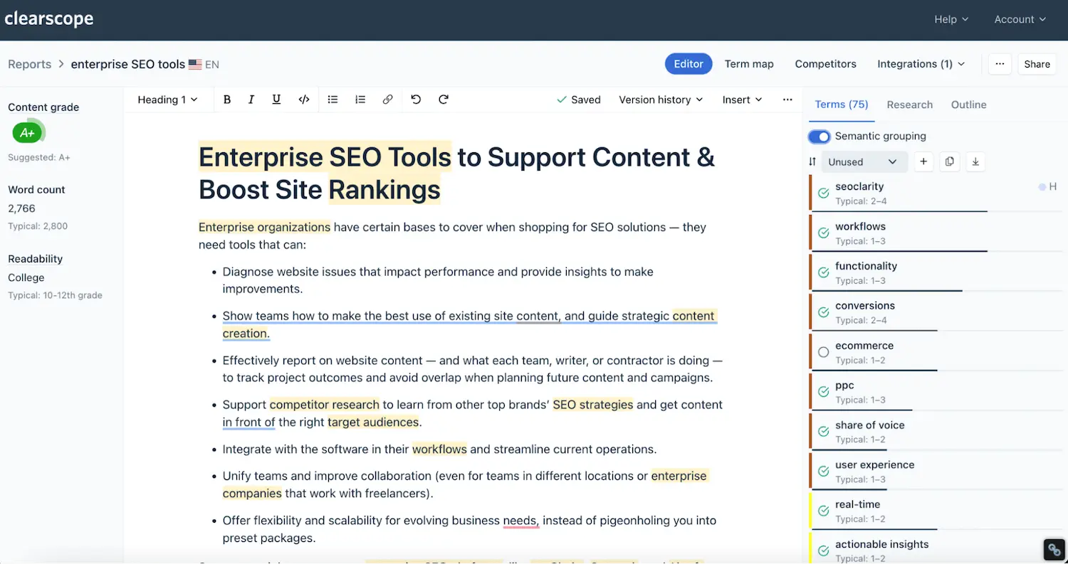 Best Practices for Writing SEO Content (Tip: Use SEO Reports) | Clearscope