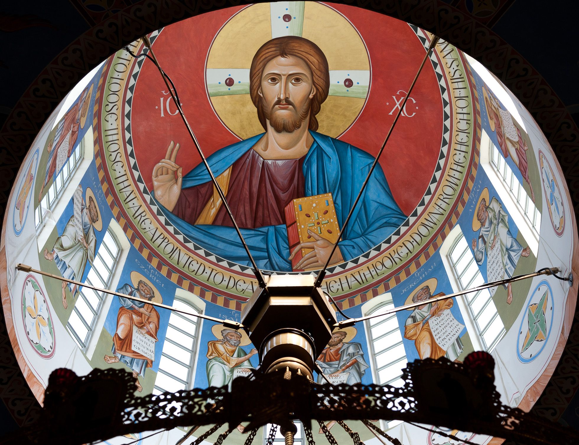 Painting Murals in Cupola of St. Seraphim - Saint Seraphim Orthodox ...