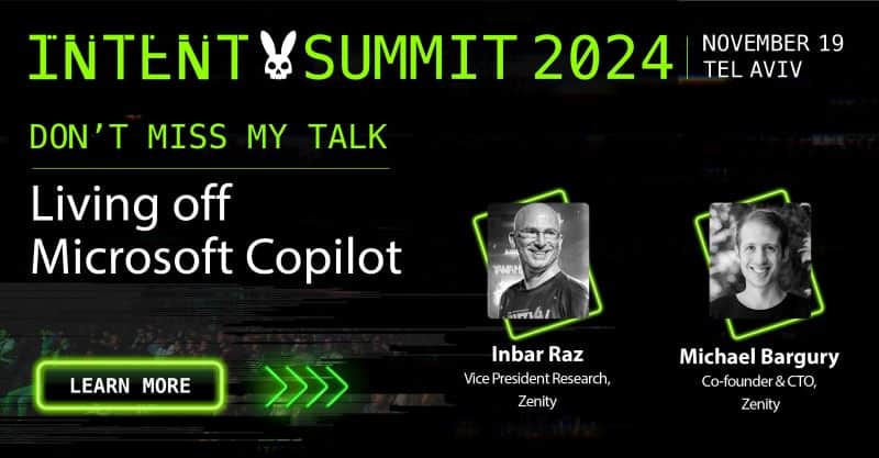 AI Agent Security | INTENT Summit 2024 | Zenity
