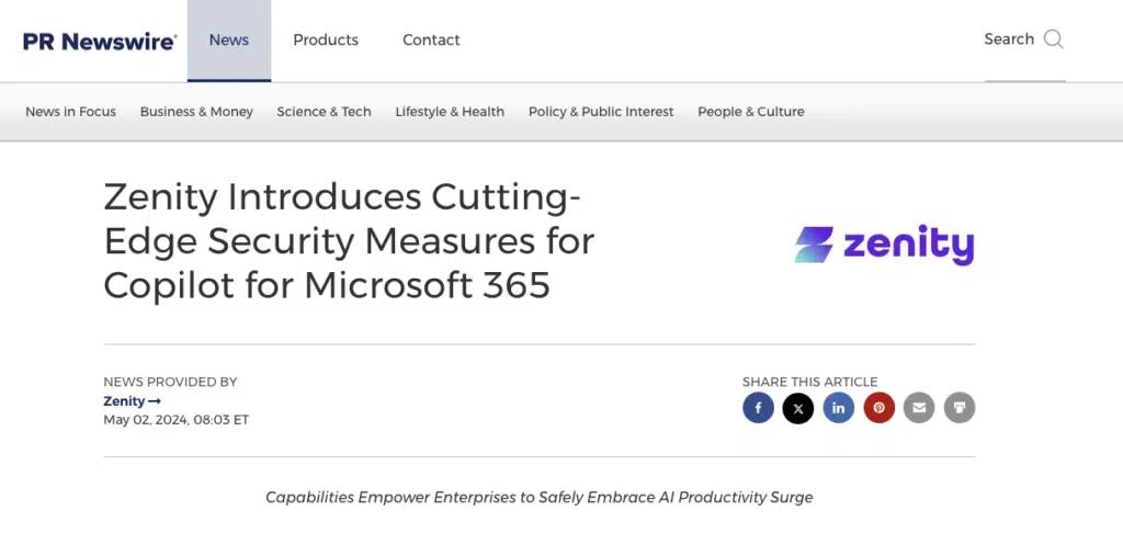 AI Agent Security | Zenity Introduces Cutting-Edge Security Measures for Copilot for Microsoft ...