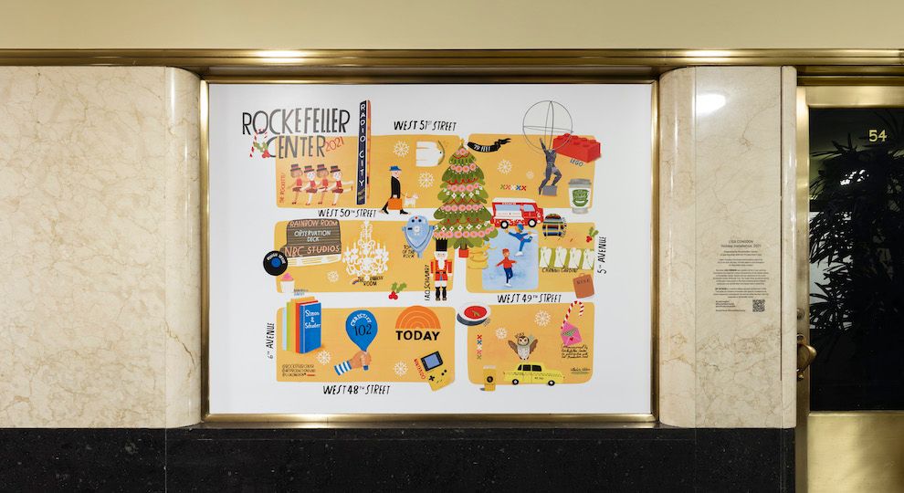 Lisa Congdon’s Christmas Art Installation at Rockefeller Center