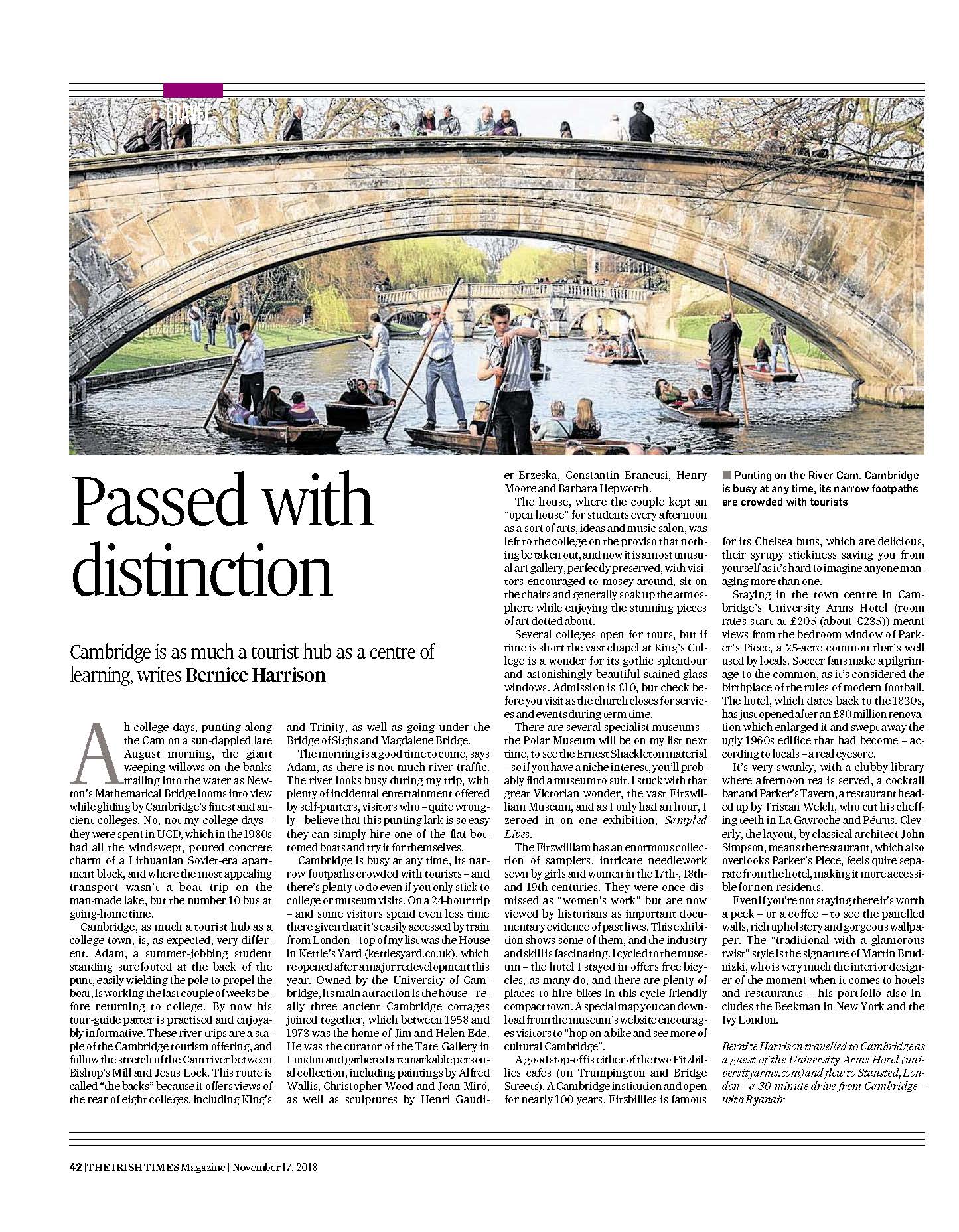 The Irish Times Magazine | University Arms Hotel