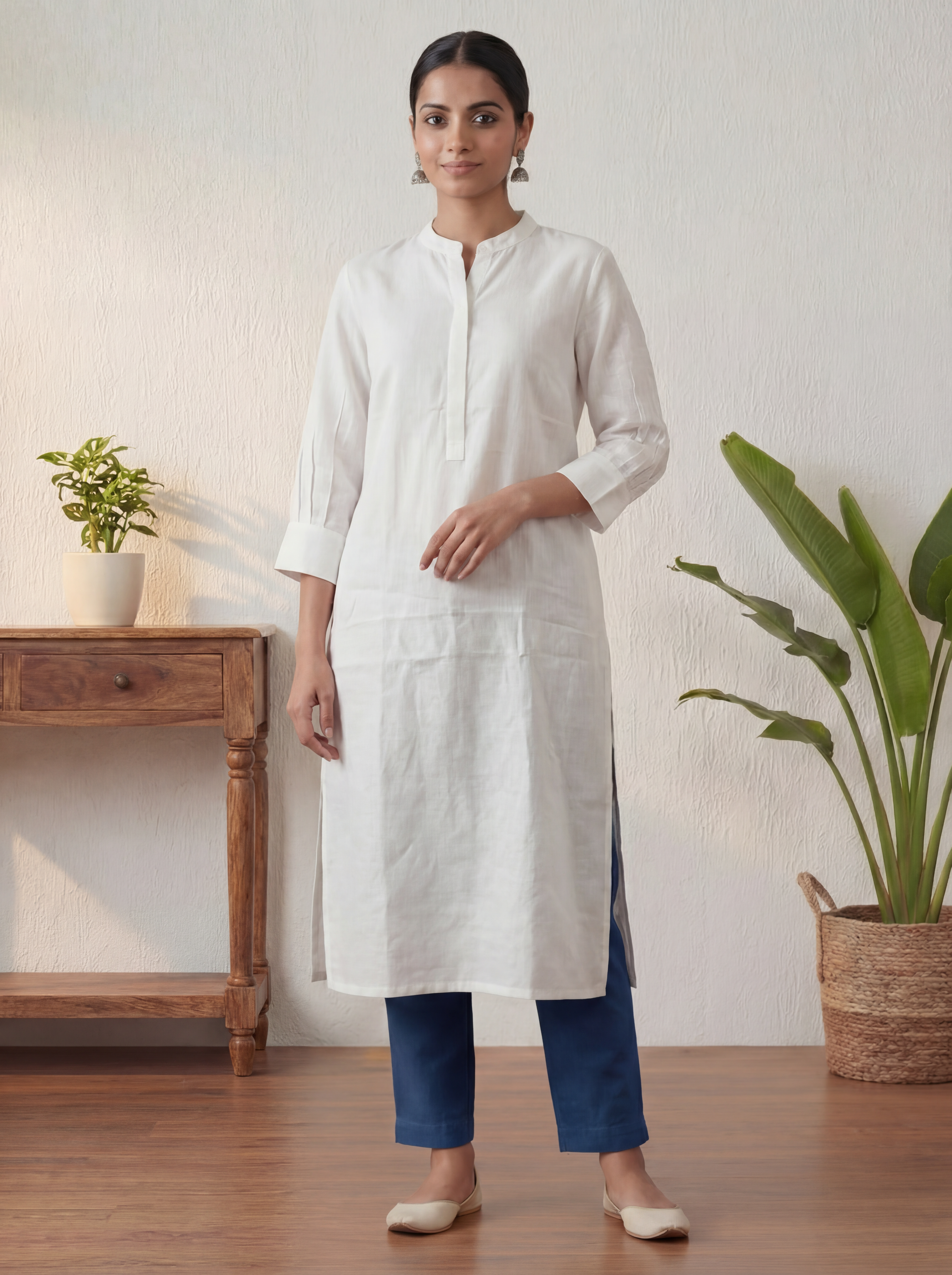 Pure White Women's Long Kurta | Vishwa Lifestyle | Vishwa Lifestyle