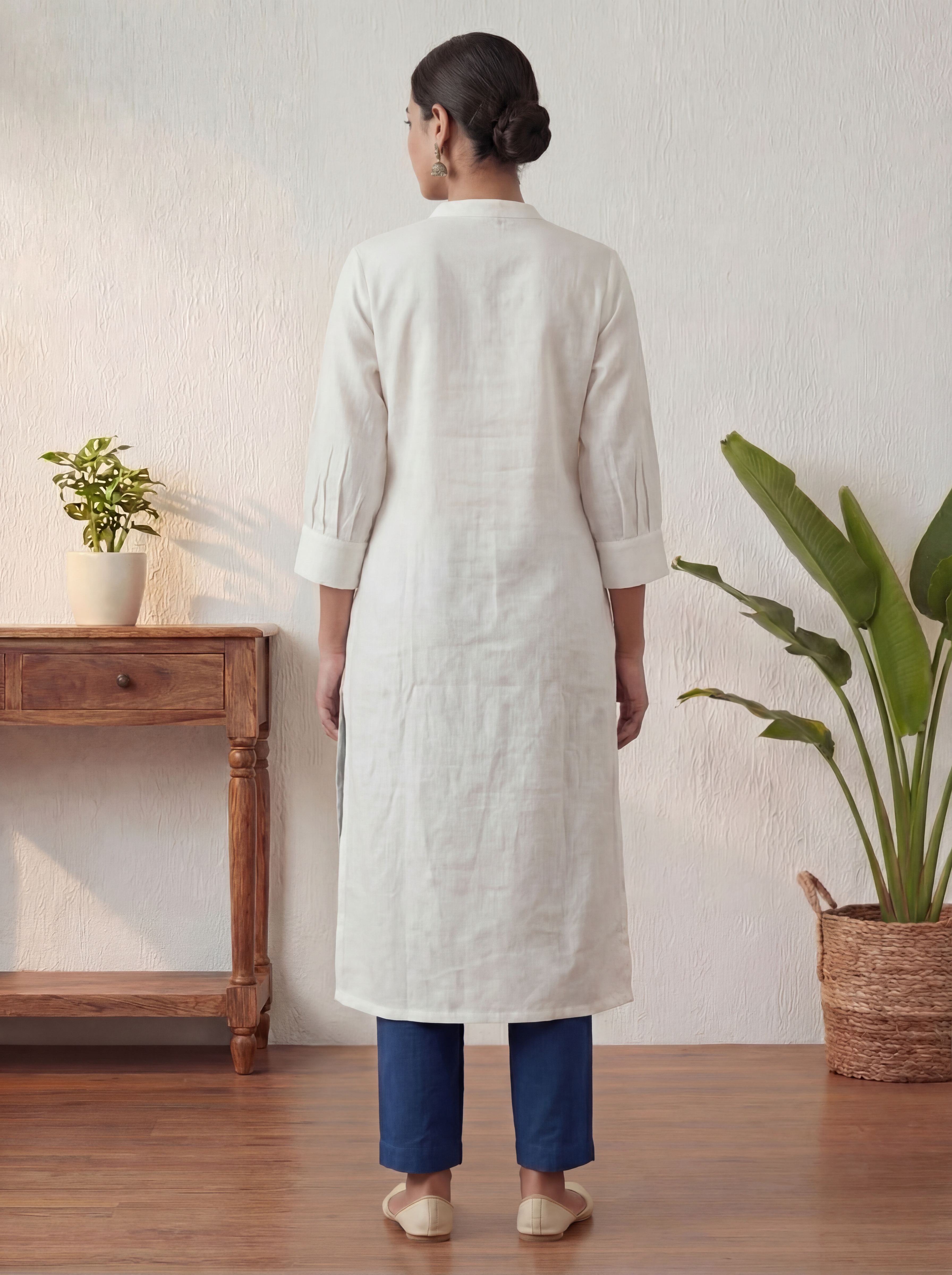 Pure White Women's Long Kurta | Vishwa Lifestyle | Vishwa Lifestyle
