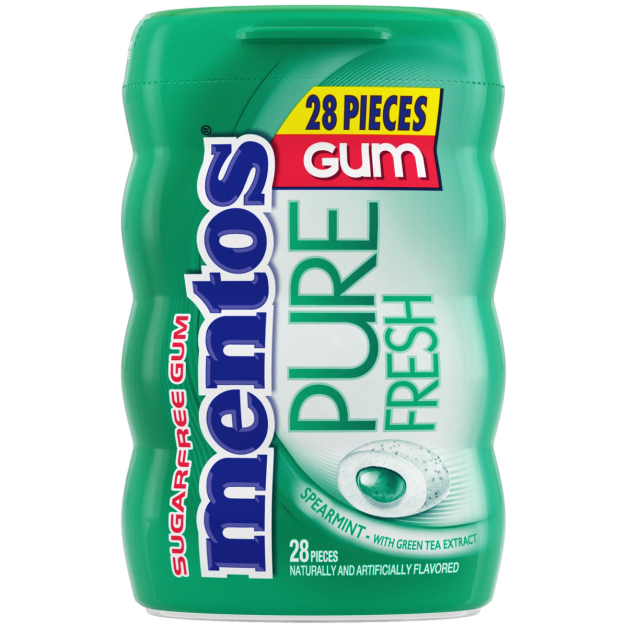 Mentos Pure Fresh Gum Spearmint - 28pc Bottle | Mentos US