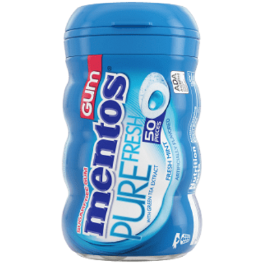 Mentos Pure Fresh Gum Fresh Mint - 80pc Paperboard Bottle | Mentos US