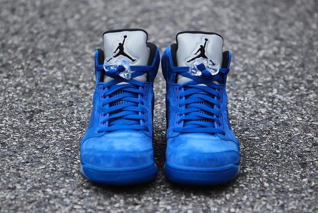 Best Look Yet At The 'Blue Suede' Jordan 5s - Sneaker Freaker