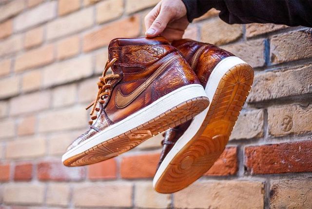 Air Jordan 1 Lasered Patina Custom - Sneaker Freaker