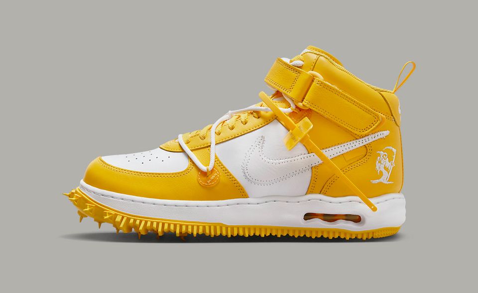 The Off-White x Nike Air Force 1 Mid 'Varsity Maize' Releases Soon ...