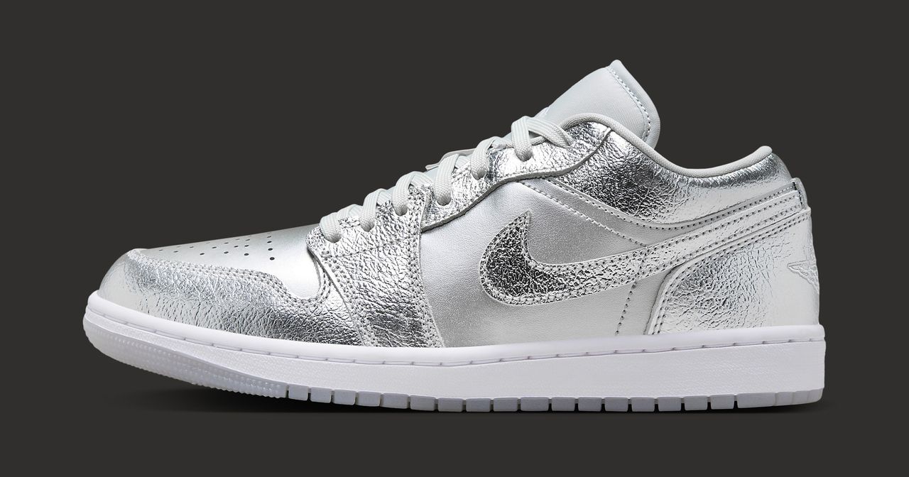 'Crinkled Chrome' Takes Over the Air Jordan 1 Low - Sneaker Freaker