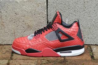 Jbf Customs Jordan 4 (Fire Red Python) - Sneaker Freaker