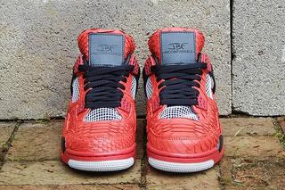 Jbf Customs Jordan 4 (Fire Red Python) - Sneaker Freaker