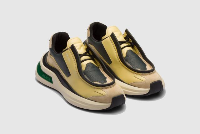 Prada Bring Heat With New Panelled Leather Chunky Sneakers - Sneaker ...
