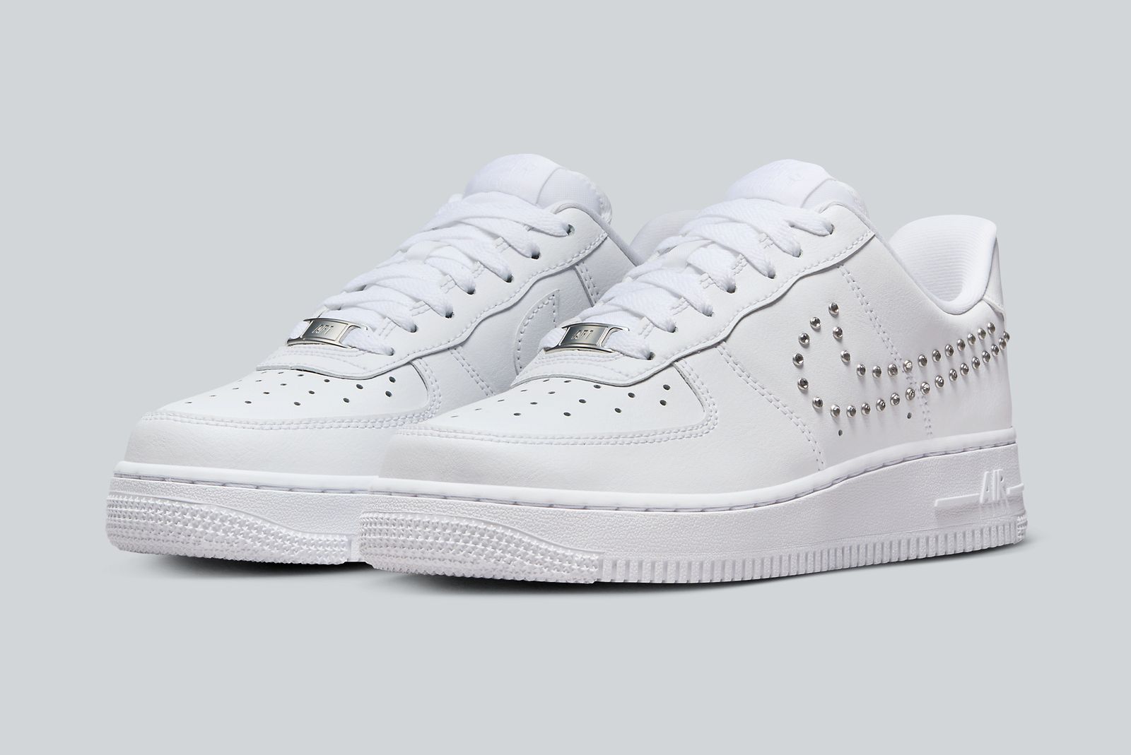 'Metallic Silver' Studs Grace the Air Force 1 - Sneaker Freaker