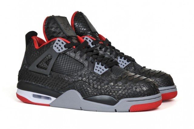 Jbf Customs Jordan 4 Python Bred - Sneaker Freaker