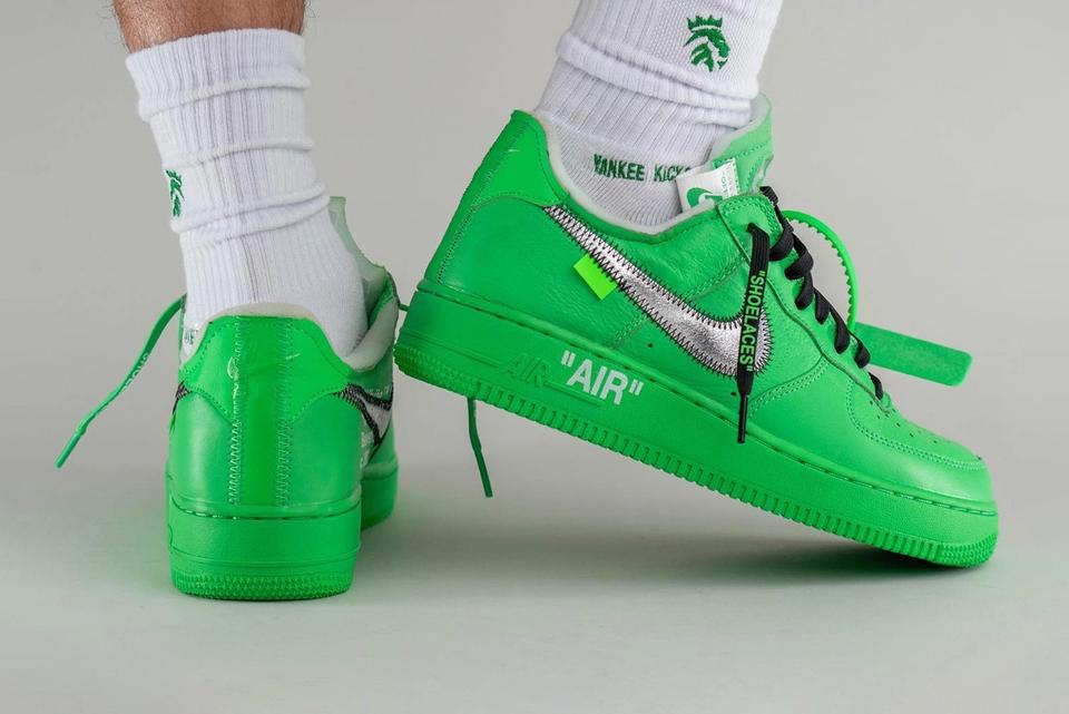 On-Foot Look at the Off-White x Nike Air Force 1 'Light Green Spark ...