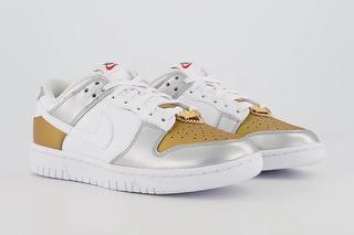 Release Info: Nike Dunk Low Gold, Silver & Red - Sneaker Freaker