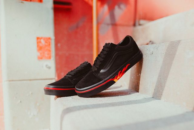 Vans' Old Skool Flame Wall 'Black/Black' are Straight Fire - Sneaker ...
