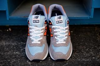 New Balance 574 (Baby Blue/Orange) - Sneaker Freaker