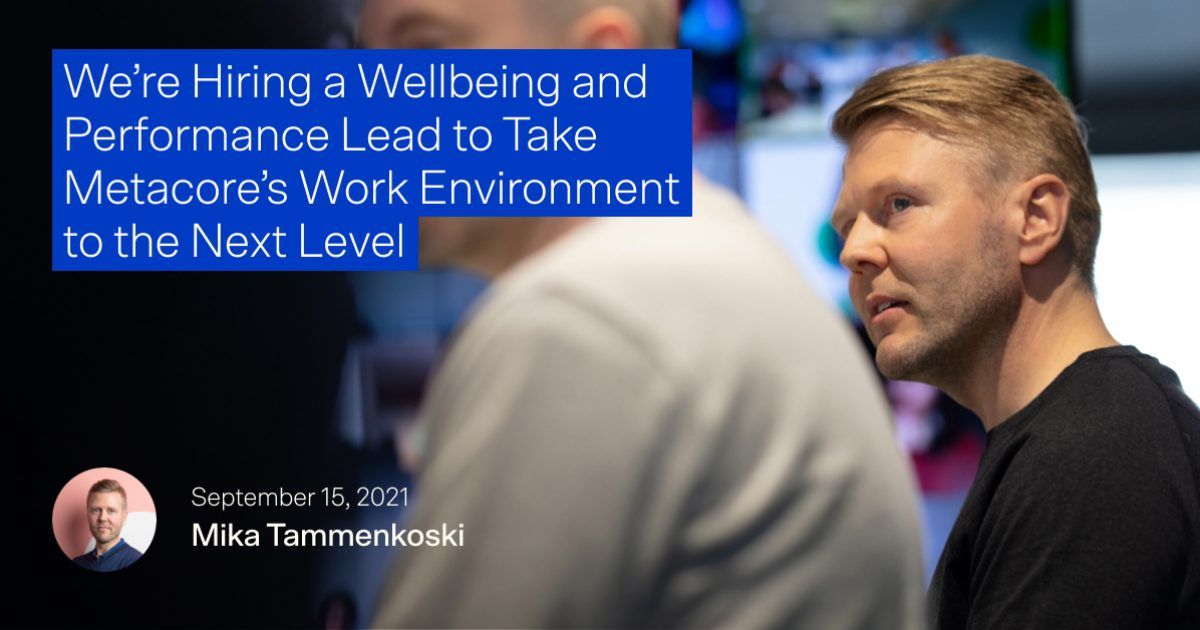 We Re Hiring A Wellbeing And Performance Lead To Take Metacore S Work