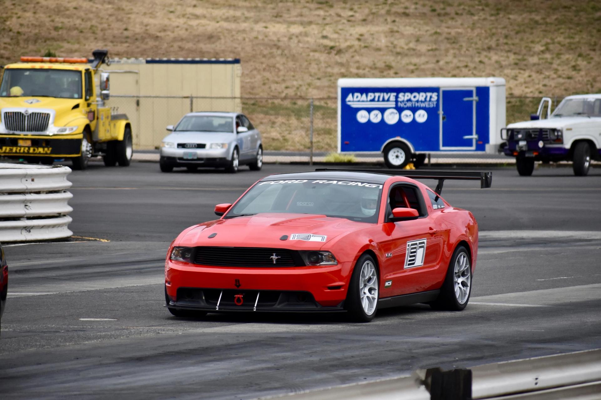 Ford S197 Mustang GT with 18" EC-7 in Race Silver on Ford S197 - Apex Album