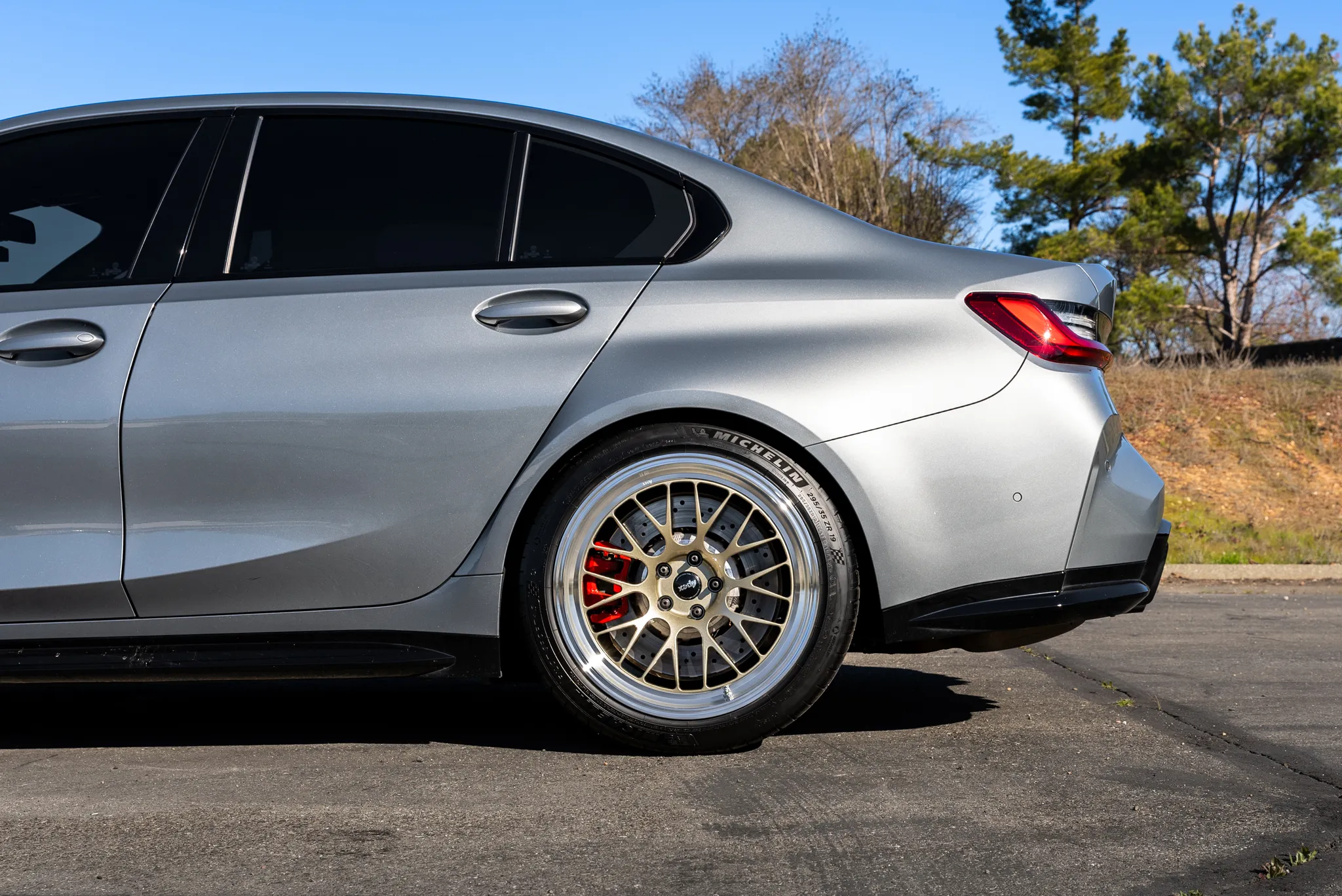 BMW G80 M3 with 19" ML-10RT Wheels in Machined Lip Gloss Motorsport Gold