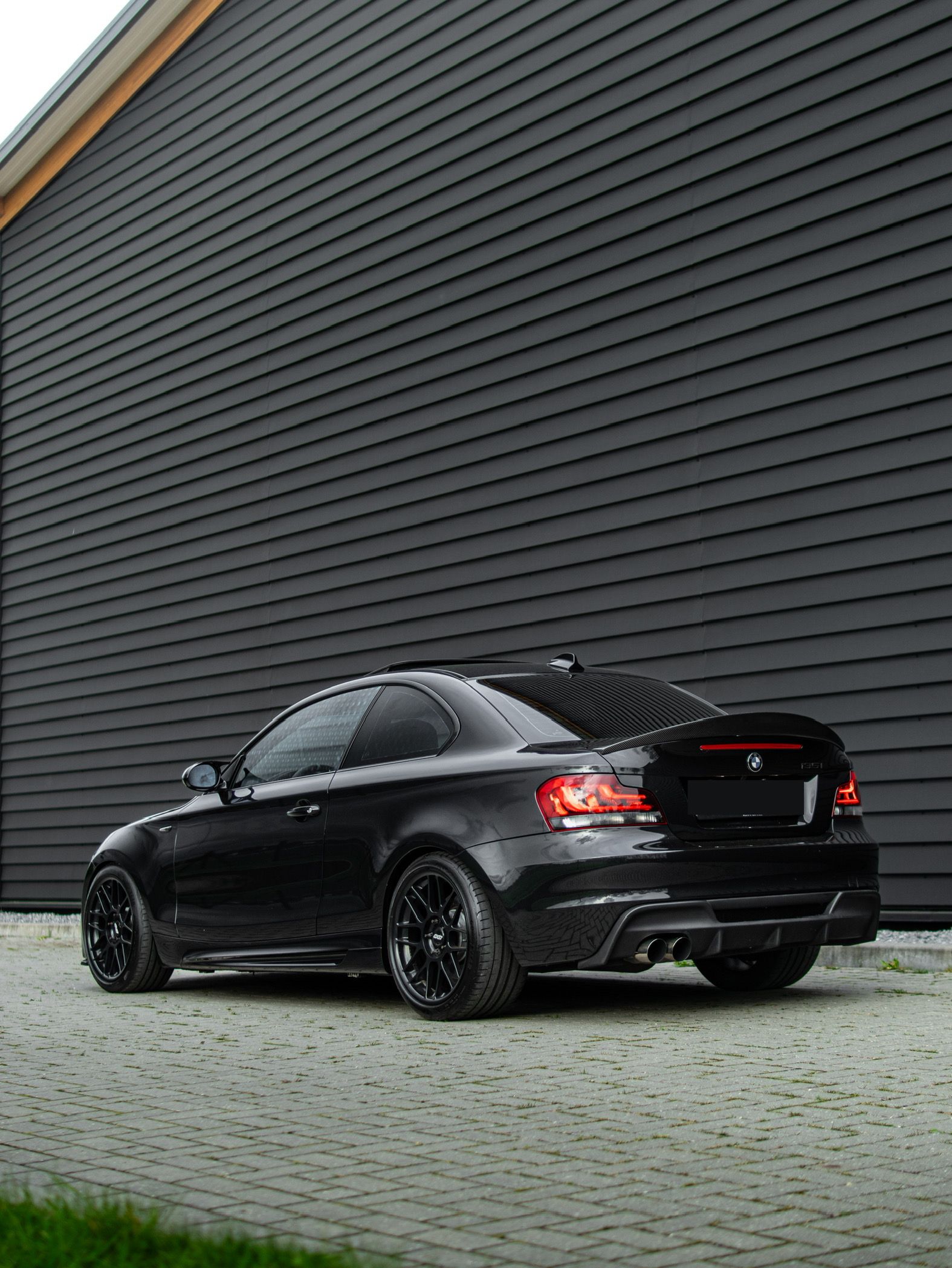 BMW E82 Coupe 1 Series with 18" ARC-8 Wheels in Satin Black