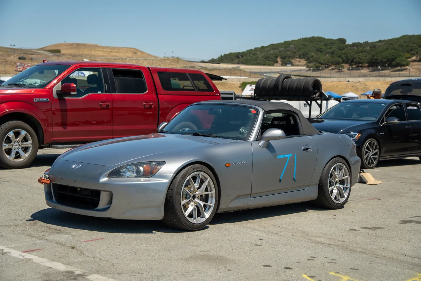 Honda S2000 with 17" VS-5RS Wheels in Brushed Clear