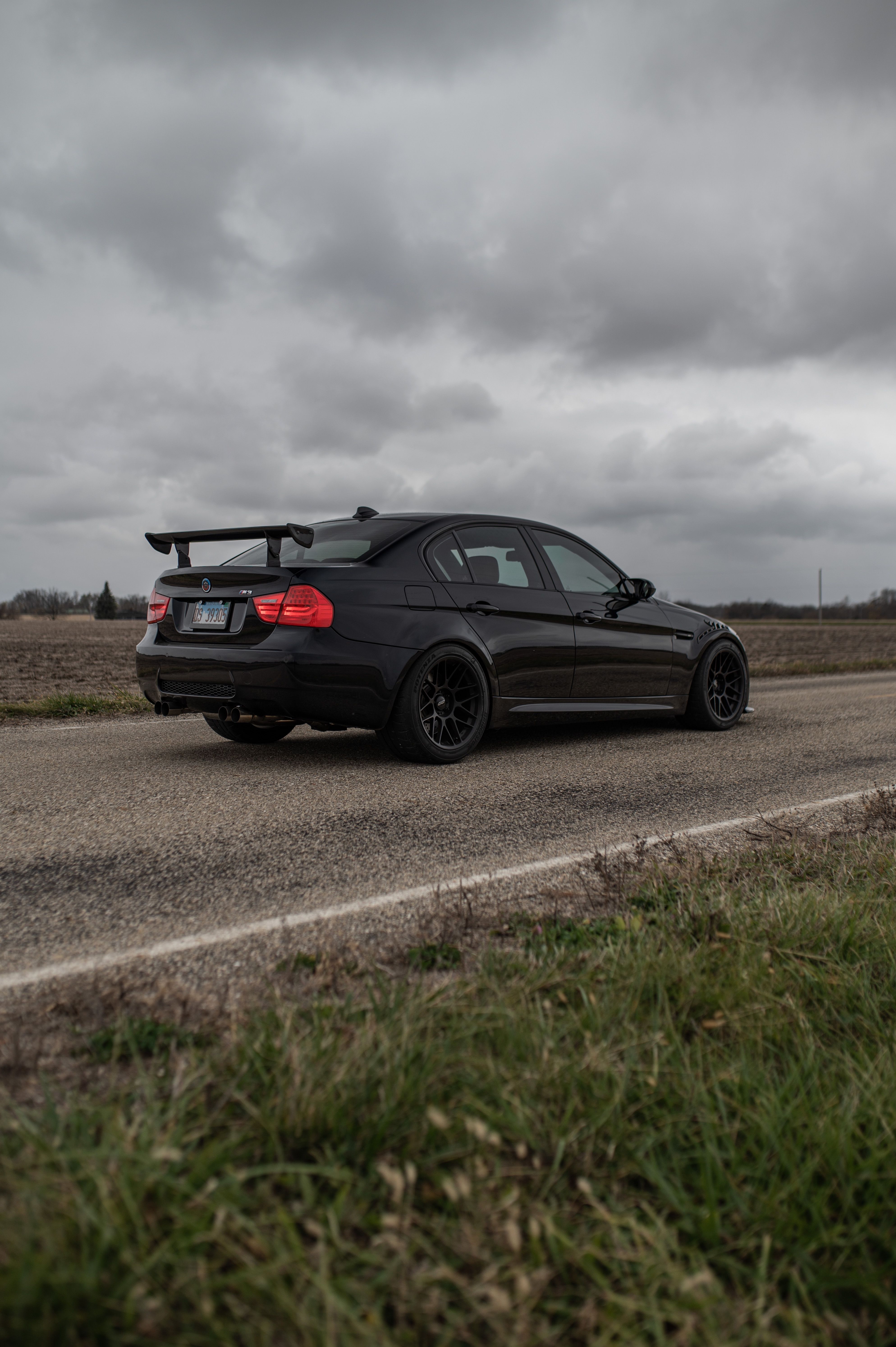 BMW E90 Sedan M3 with 18" ARC-8 in Satin Black on BMW E90 E92 E93 ...