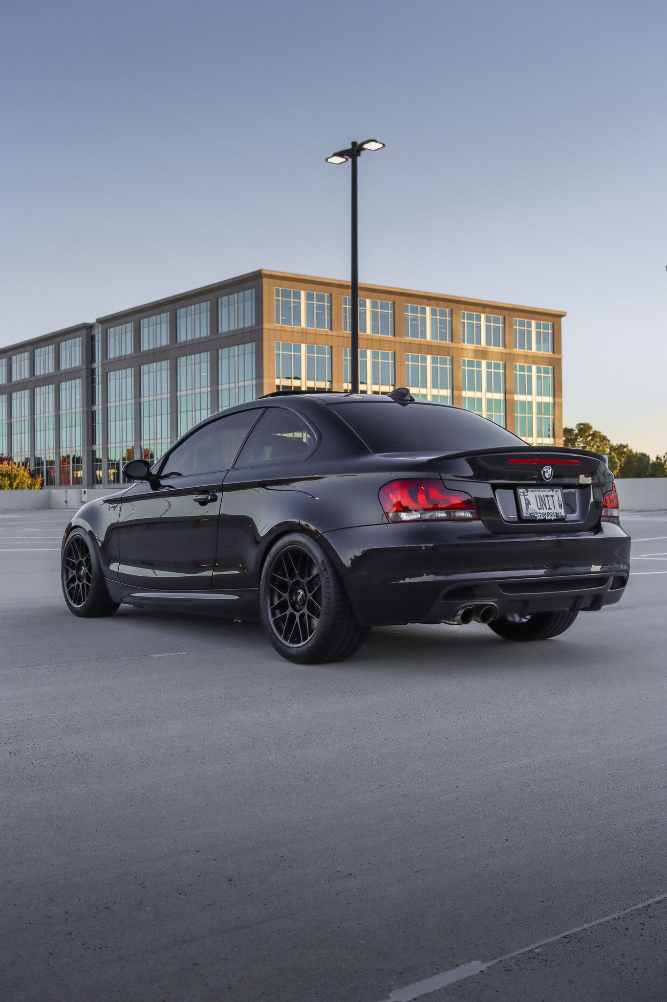 BMW E82 Coupe 1 Series with 18" ARC-8 Wheels in Satin Black