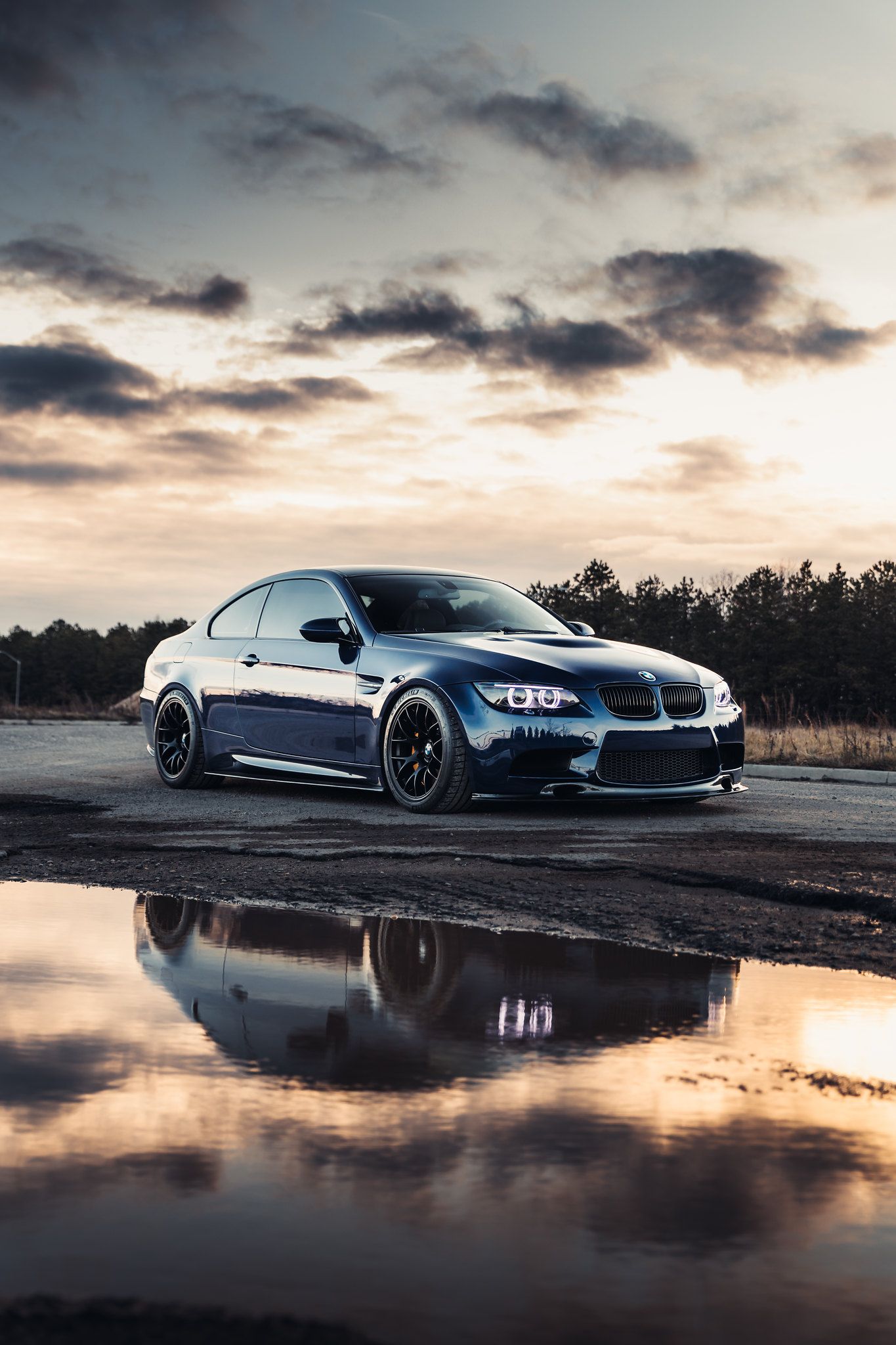 BMW E92 Coupe M3 with 18" EC-7 Wheels in Satin Black