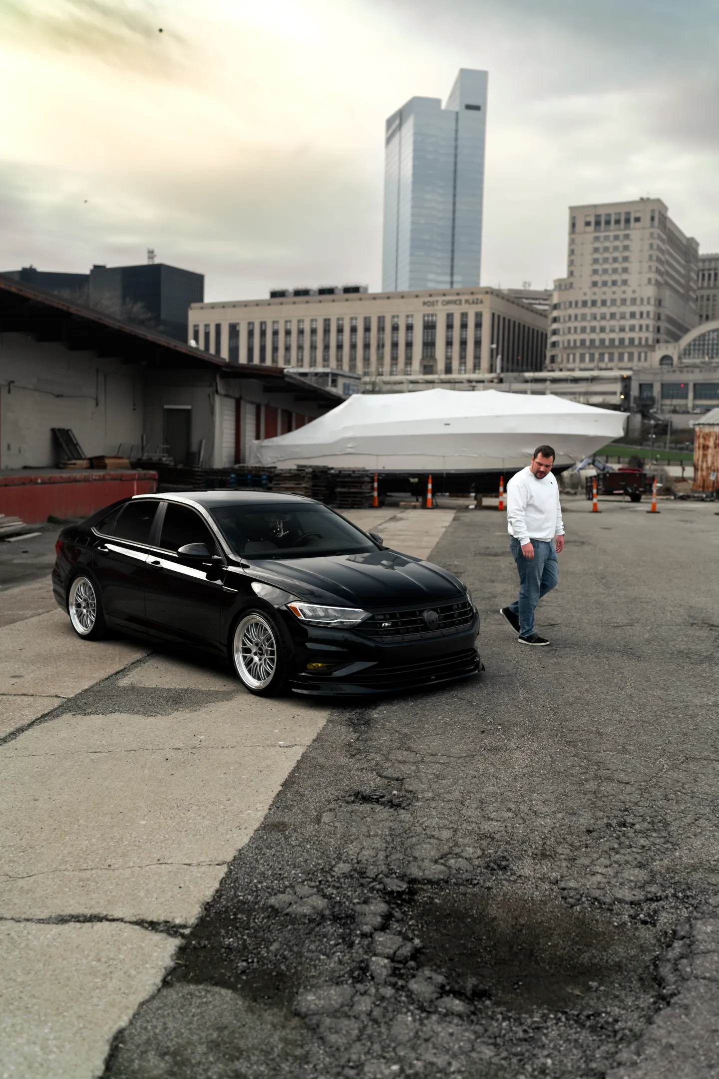 VW MK7 Jetta with 19" ML-10RT Wheels in Machined Lip Race Silver