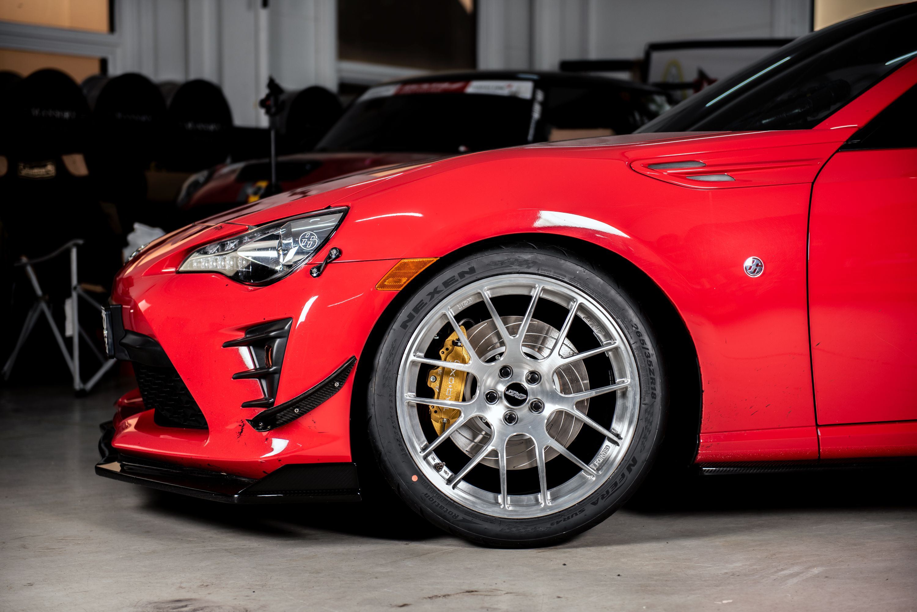 Firestorm Red GT86 On Brushed Clear Forged EC-7R Wheels