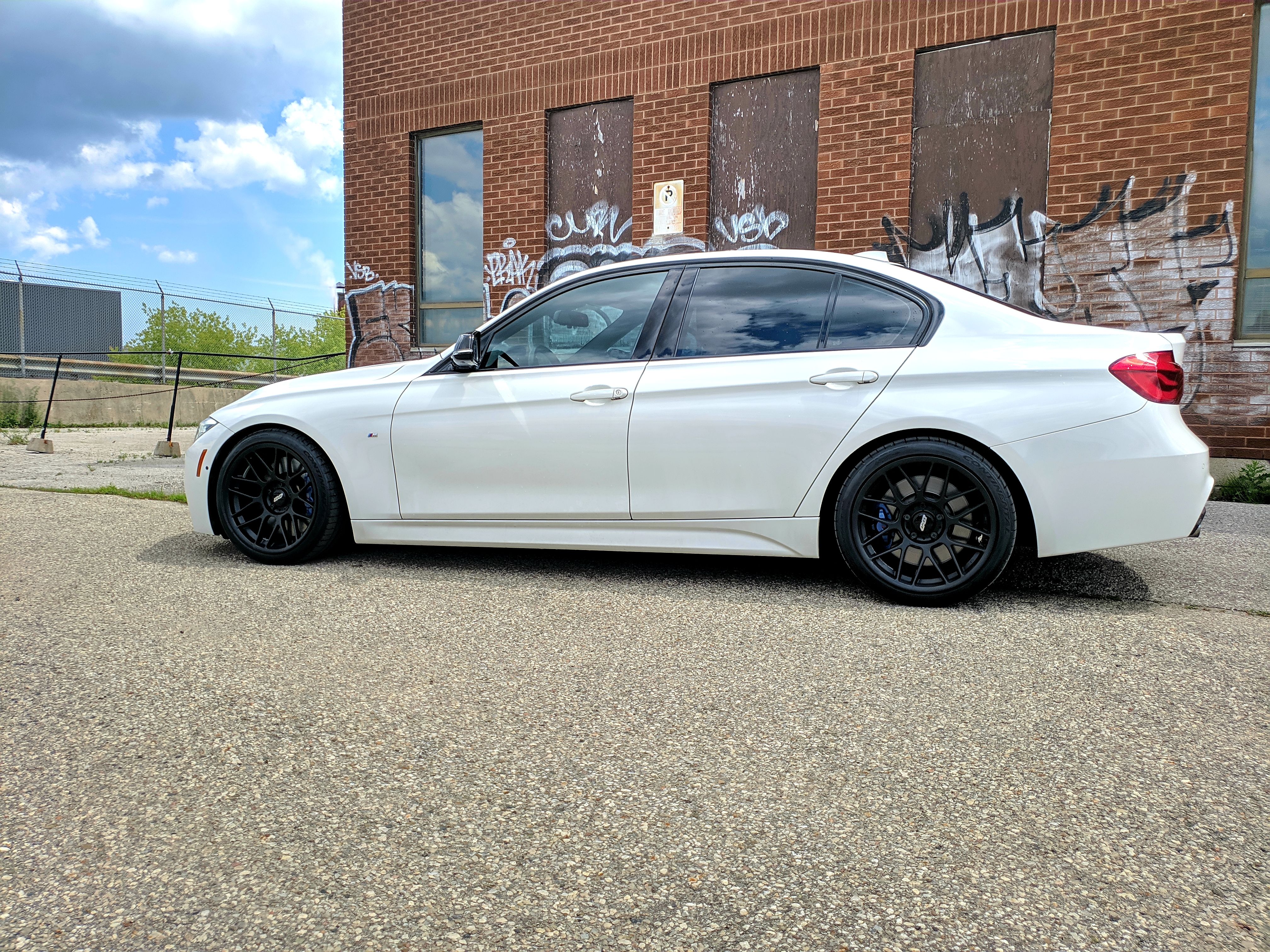 BMW F30 Sedan 3 Series with 18" ARC-8 Wheels in Satin Black