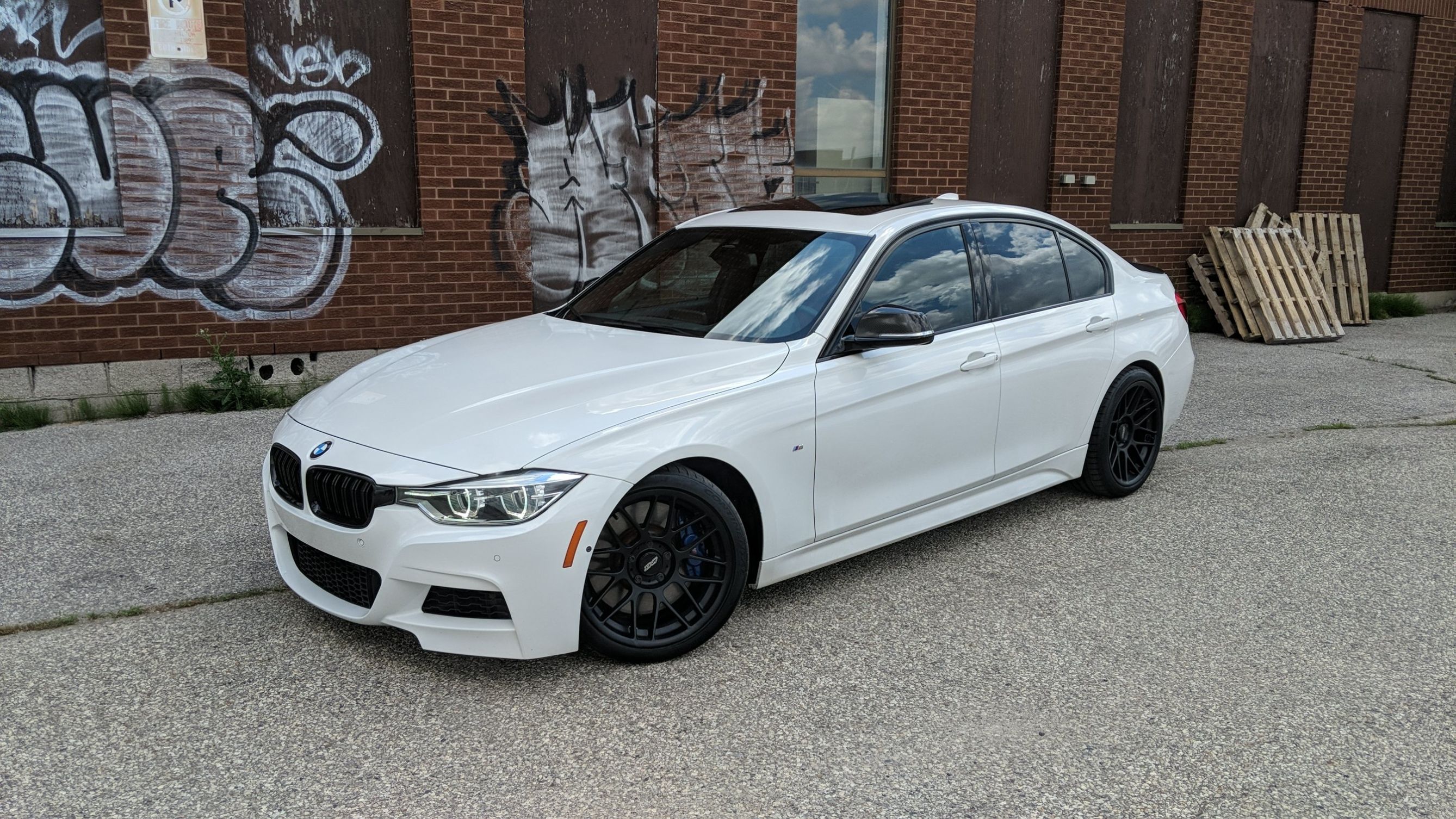 BMW F30 Sedan 3 Series with 18" ARC-8 Wheels in Satin Black
