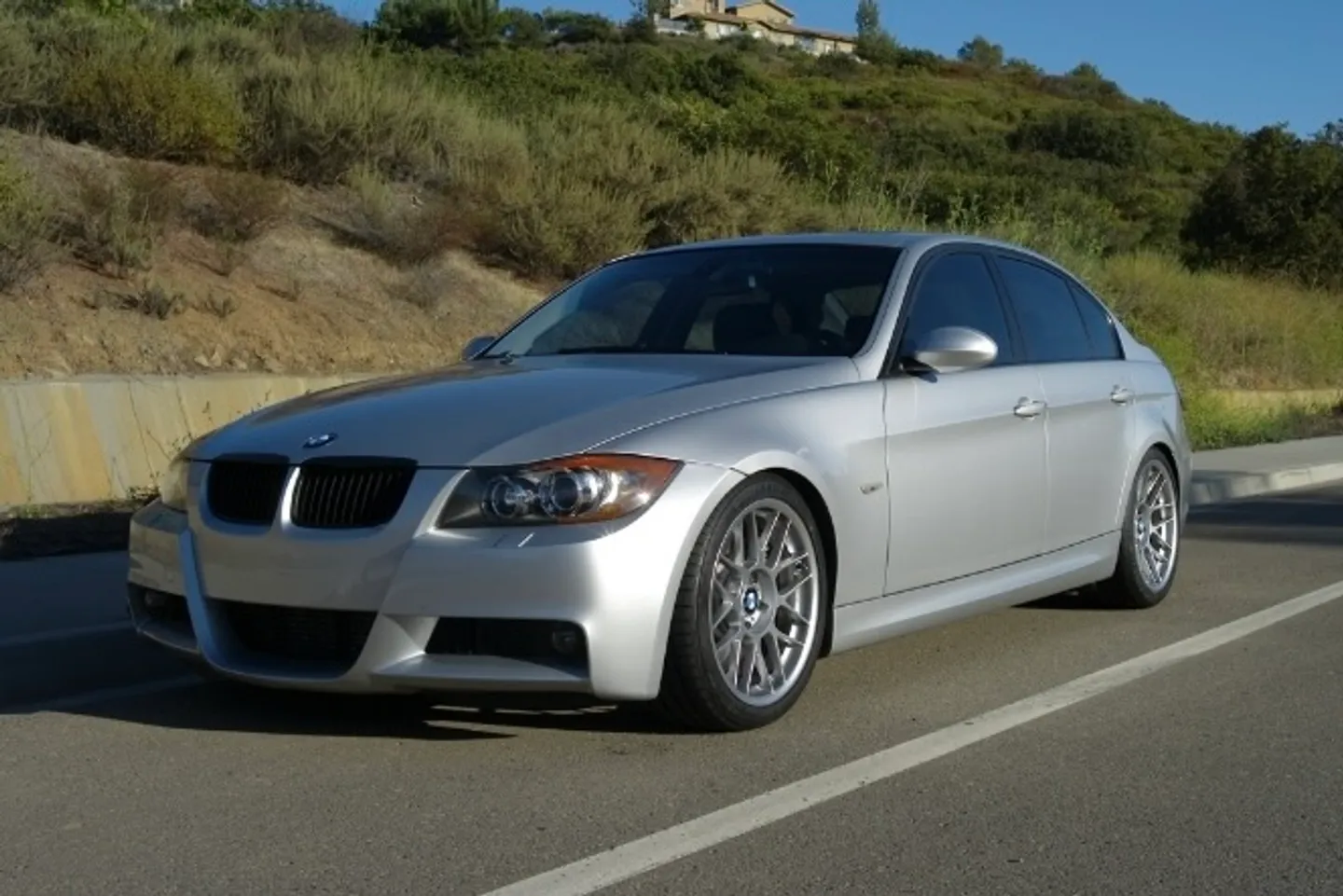 BMW E90 Sedan 3 Series with 18" ARC-8 Wheels in Hyper Black