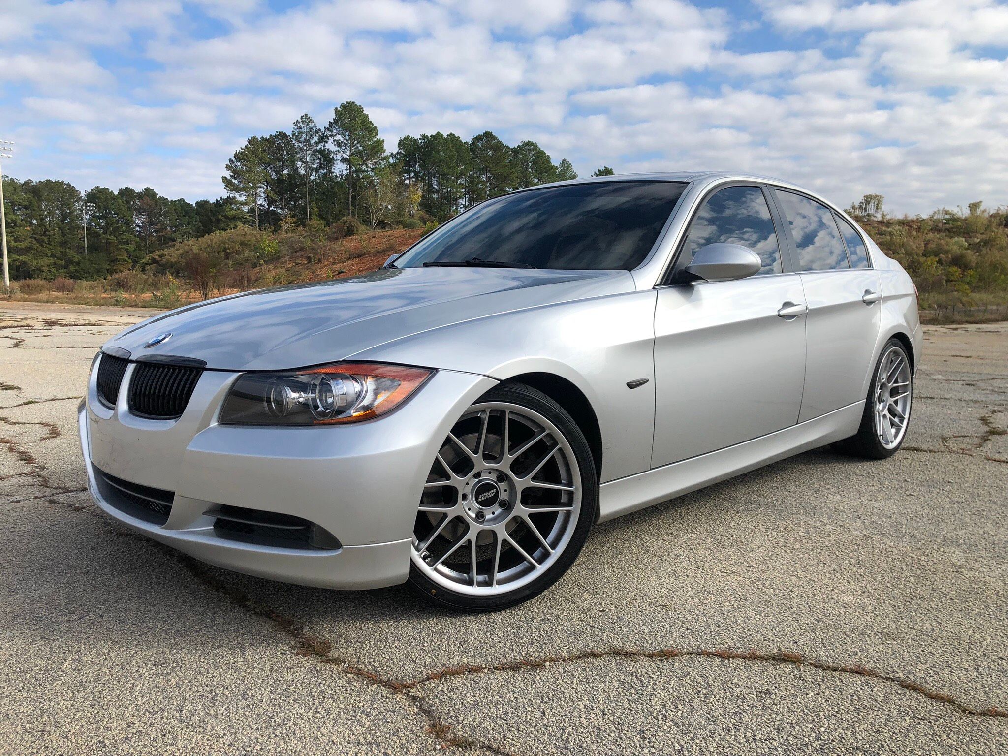 BMW E90 Sedan 3 Series with 19" ARC-8 Wheels in Hyper Silver