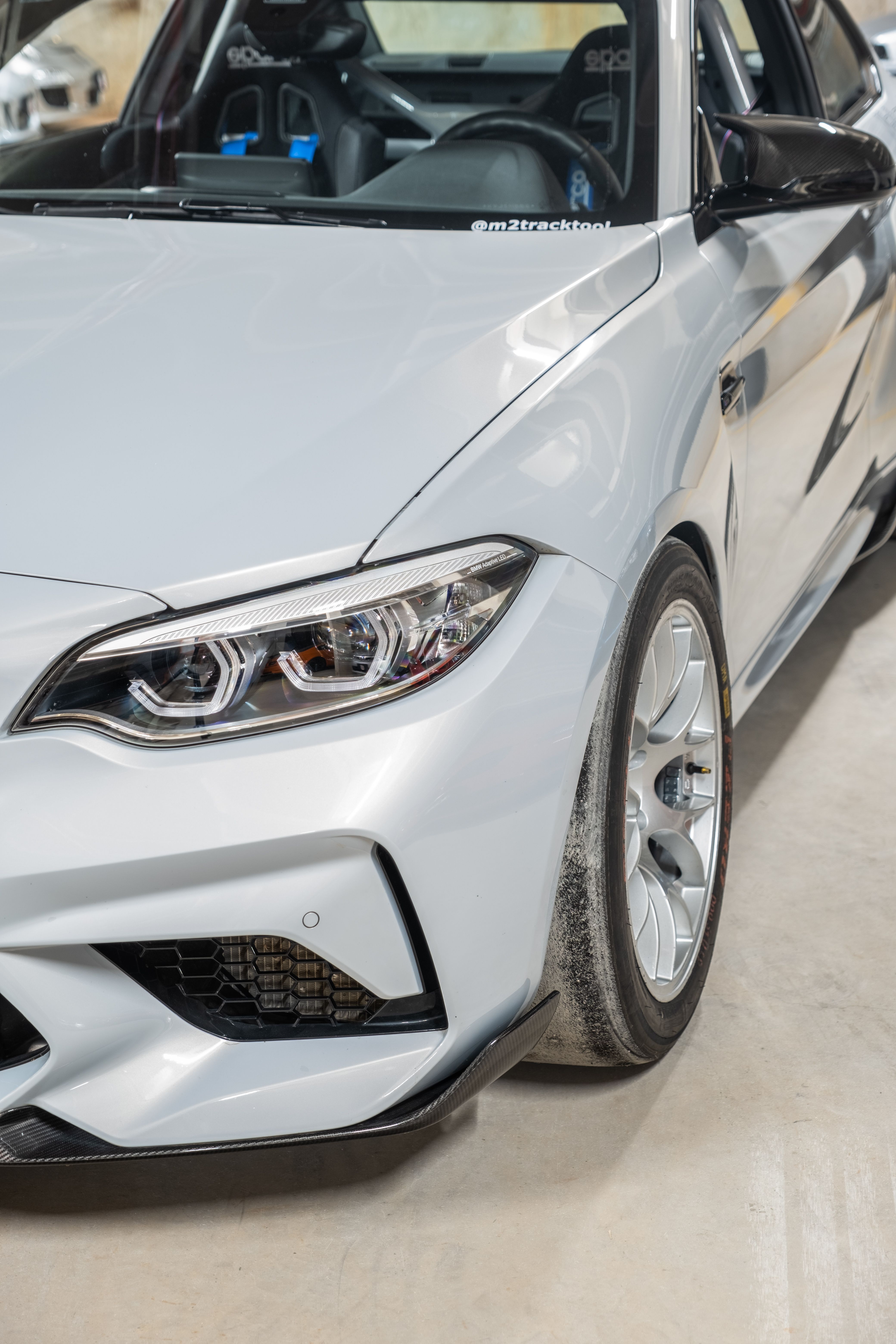 BMW F87 M2 with 18" EC-7 Wheels in Race Silver