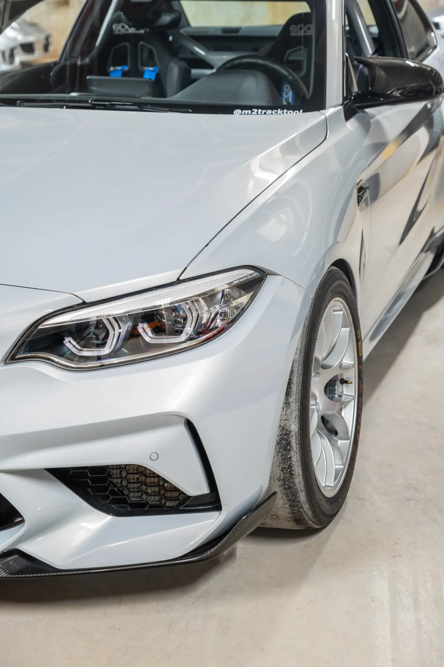BMW F87 M2 with 18" EC-7 Wheels in Race Silver