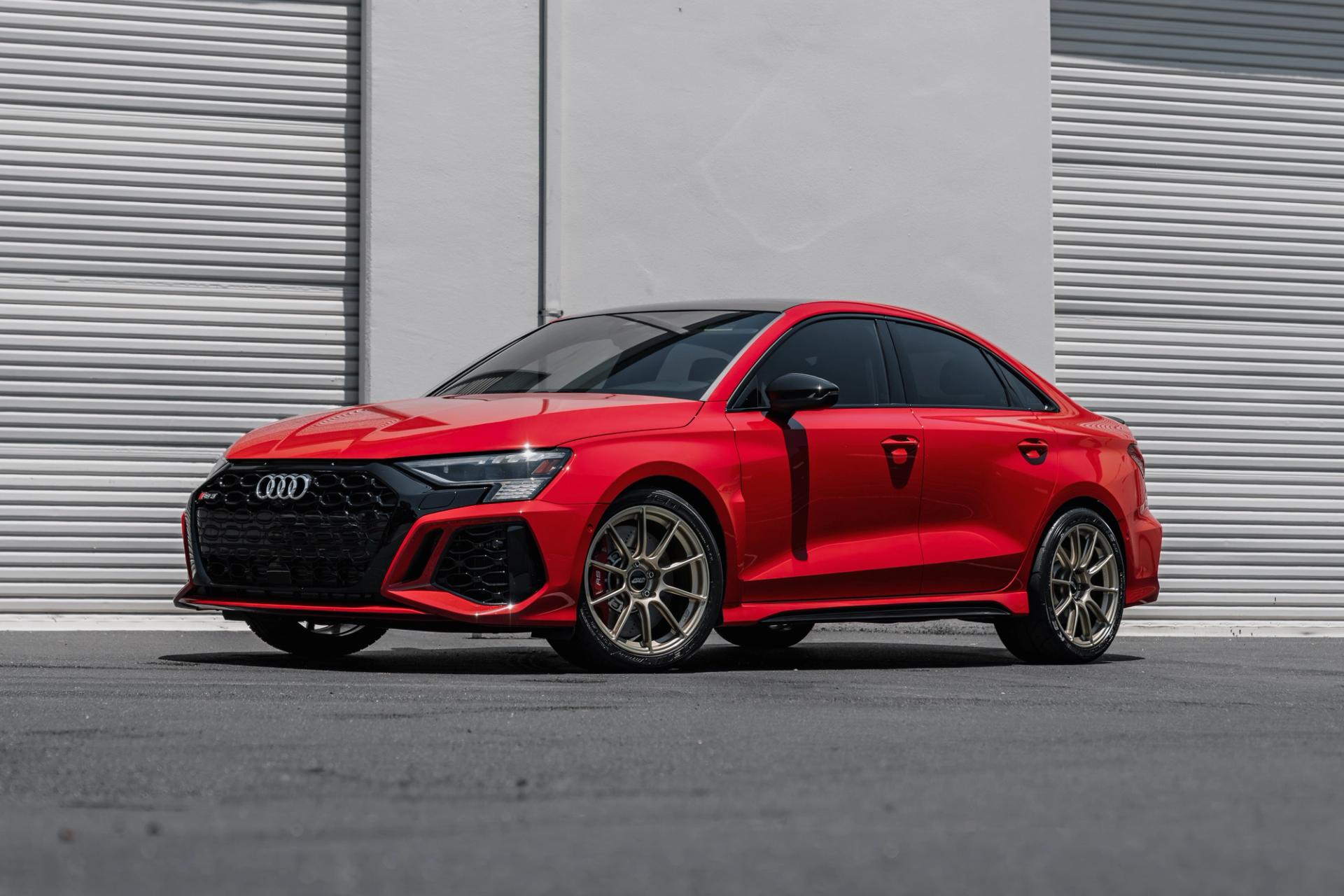 Audi 8Y RS 3 with 18" SM-10RS Wheels in Motorsport Gold