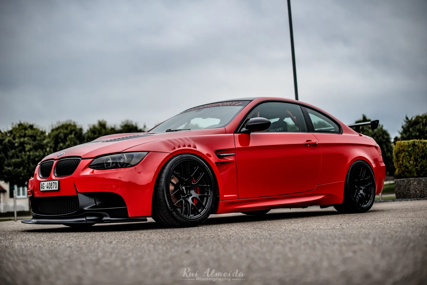 Ferrari Red E92 M3 Track Car on 18″ EC-7R Forged Wheels