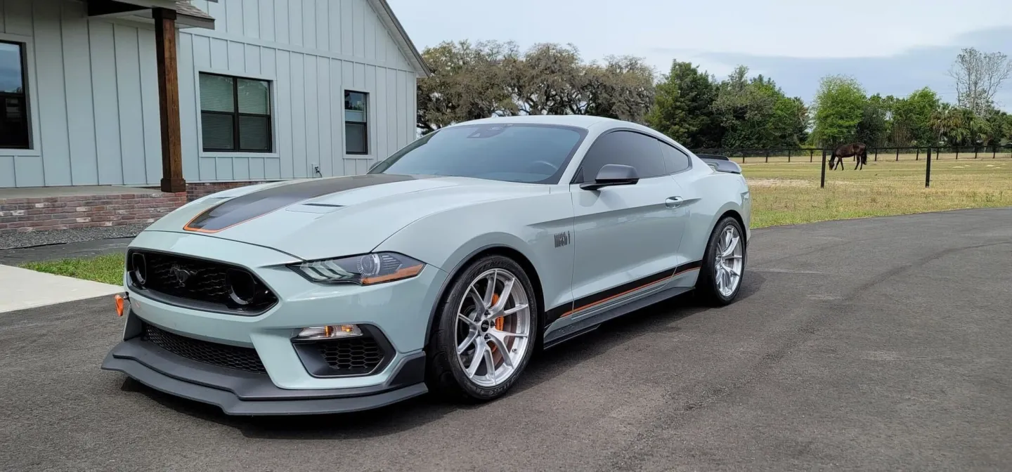 Ford S550 Mustang Mach 1 with 19" VS-5RS Wheels in Brushed Clear