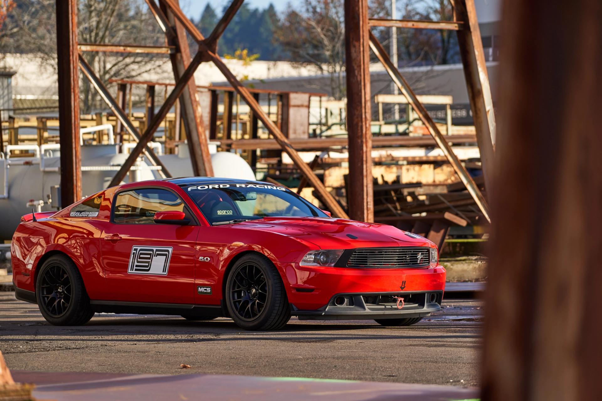 Ford S197 Mustang GT with 18" EC-7 in Satin Black on Ford S197 - Apex Album