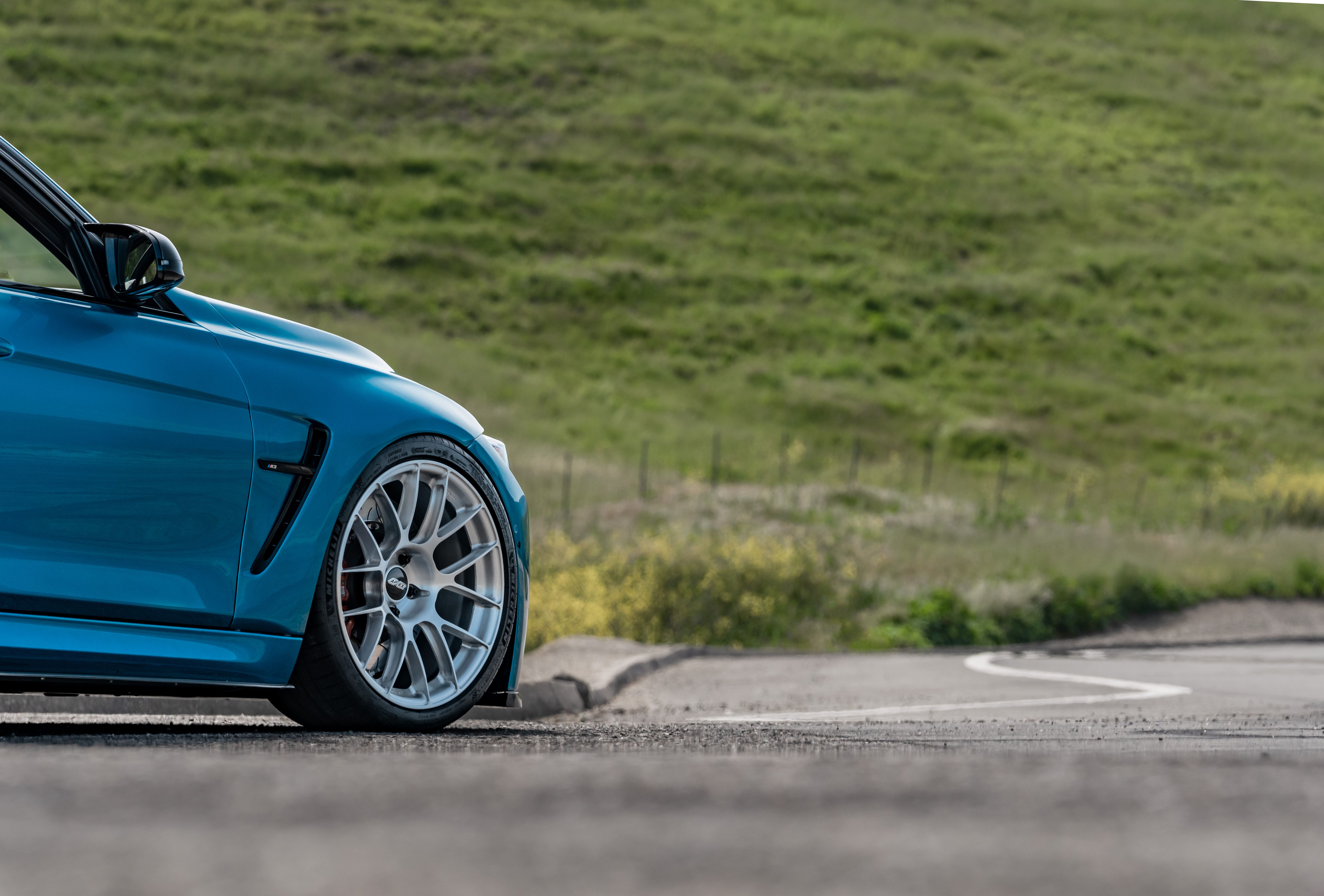 BMW F80 M3 with 19" EC-7RS Wheels in Brushed Clear