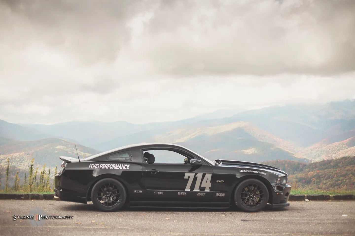 Ford S197 Mustang GT with 18" EC-7 Wheels in Satin Black