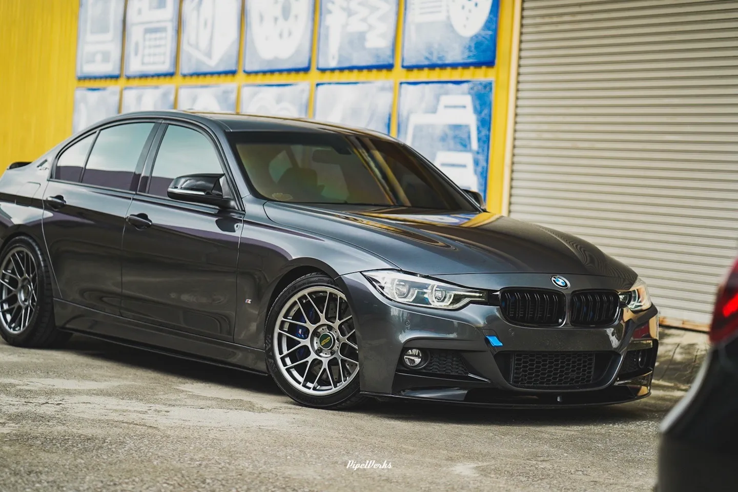 BMW F30 Sedan 3 Series with 18" ARC-8 Wheels in Hyper Black