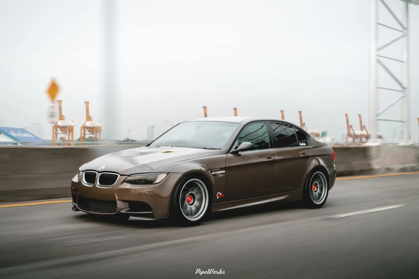 BMW E90 Sedan 3 Series with 18" ARC-8 Wheels in Hyper Black