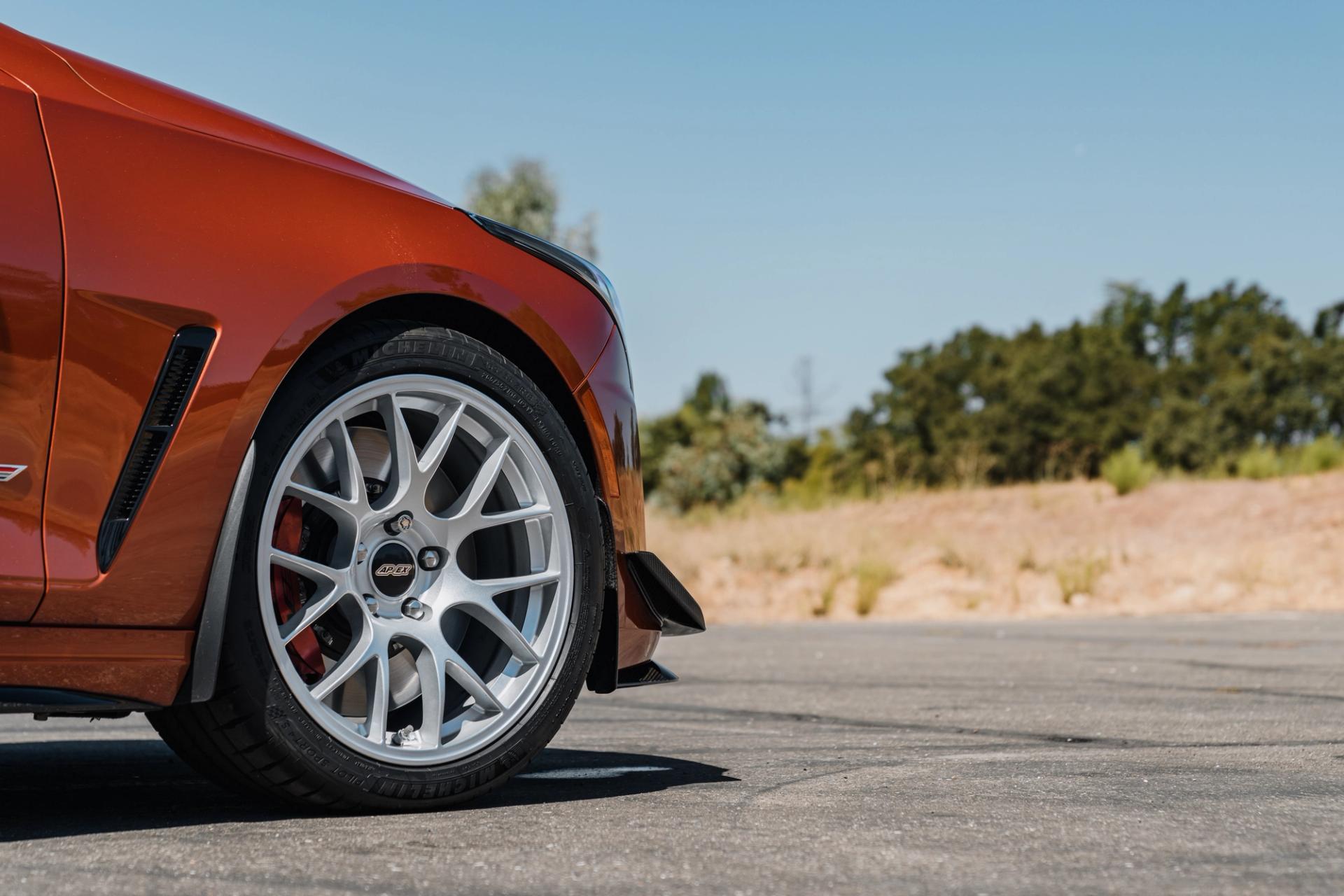 Cadillac CT4-V Blackwing with 18" EC-7 Wheels in Race Silver