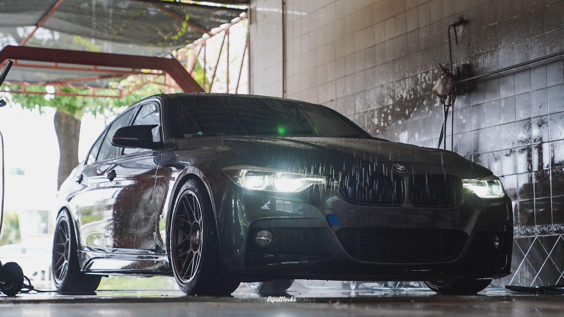 BMW F30 Sedan 3 Series with 18" ARC-8 in Hyper Black on BMW F30 F31 F34 ...